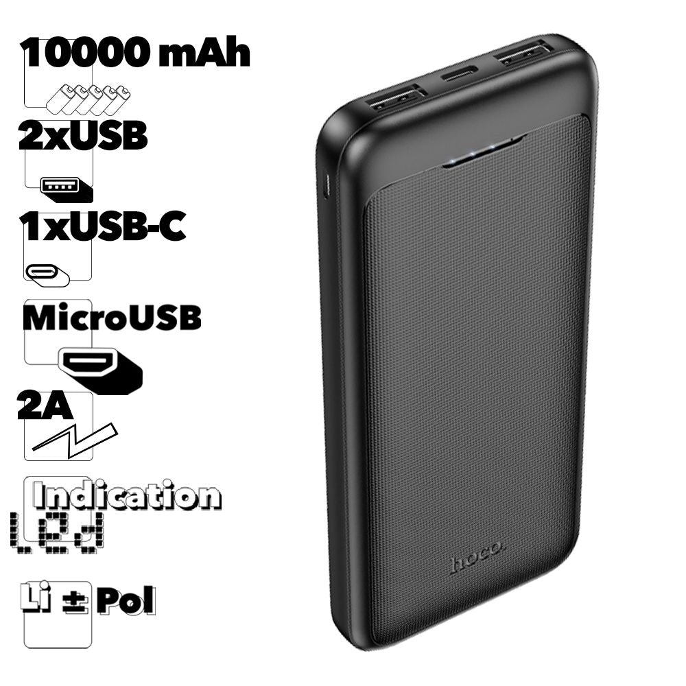 (10000mAh) Micro USB USB-C Battery Pack Charger Portable Power Bank ...
